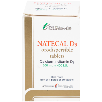Natecal D3 hộp 60 viên trị thiếu Vitamin D