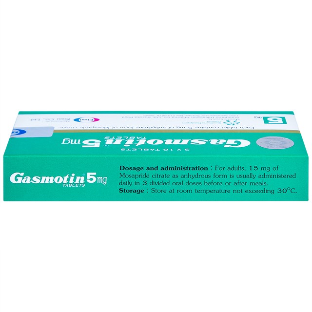 Gasmotin 5mg thuốc chống viêm loét dạ dày (3 vỉ x 10 viên)