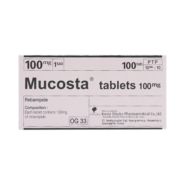 Mucosta 100mg điều trị loét dạ dày (10 vỉ x 10 viên)