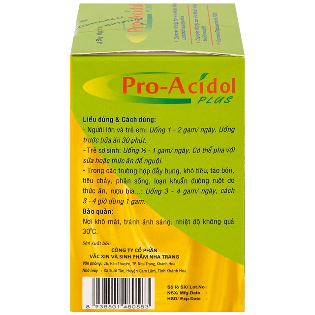 Thuốc Pro-Acidol Plus 50g Biopharco điều trị rối loạn tiêu hóa, viêm ...