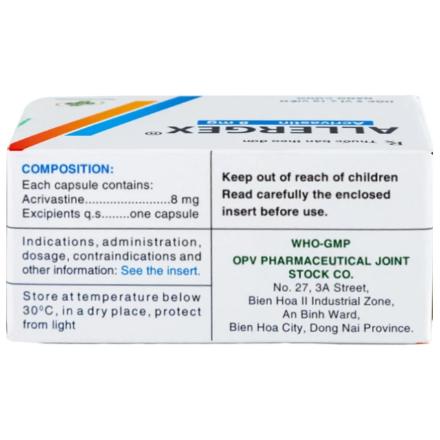 Allergex 8mg tác dụng gì? Lưu ý & Cách dùng