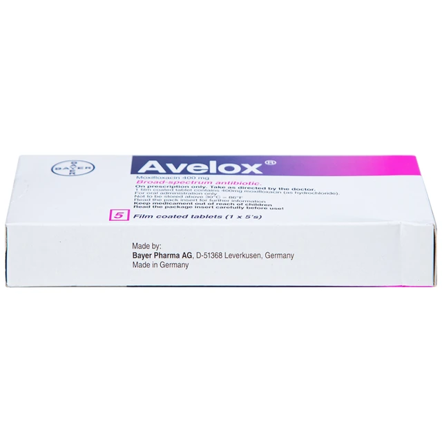 Thuốc Avelox 400mg Bayer trị bệnh nhiễm khuẩn (1 vỉ x 5 viên)