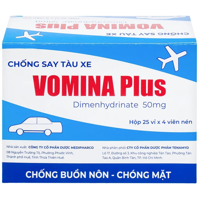Thuốc Vomina Plus 50mg phòng và điều trị chứng buồn nôn, chóng mặt (25 ...