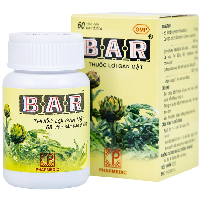 Thuốc BAR Pharmedic giải độc gan, mát gan (Hộp 60 viên)