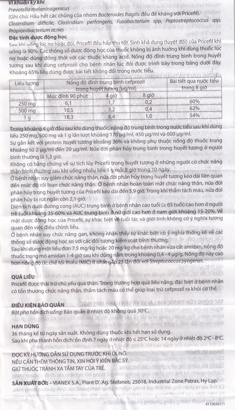 Thuốc Pricefil Vianex trị nhiễm khuẩn đường hô hấp (30ml)