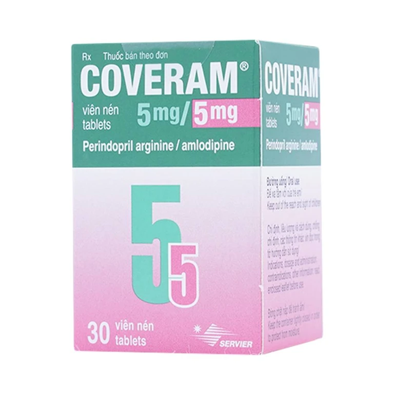 Coveram 5mg/5mg - Thuốc trị tăng huyết áp, mạch vành