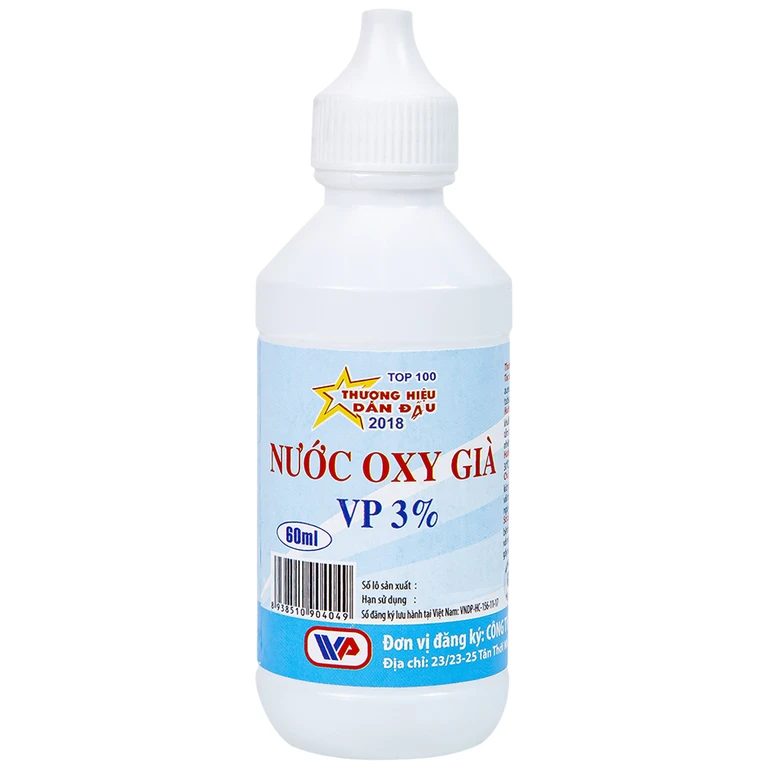Nước oxy già 3% Vĩnh Phúc sát khuẩn, làm sạch vết thương (60ml)