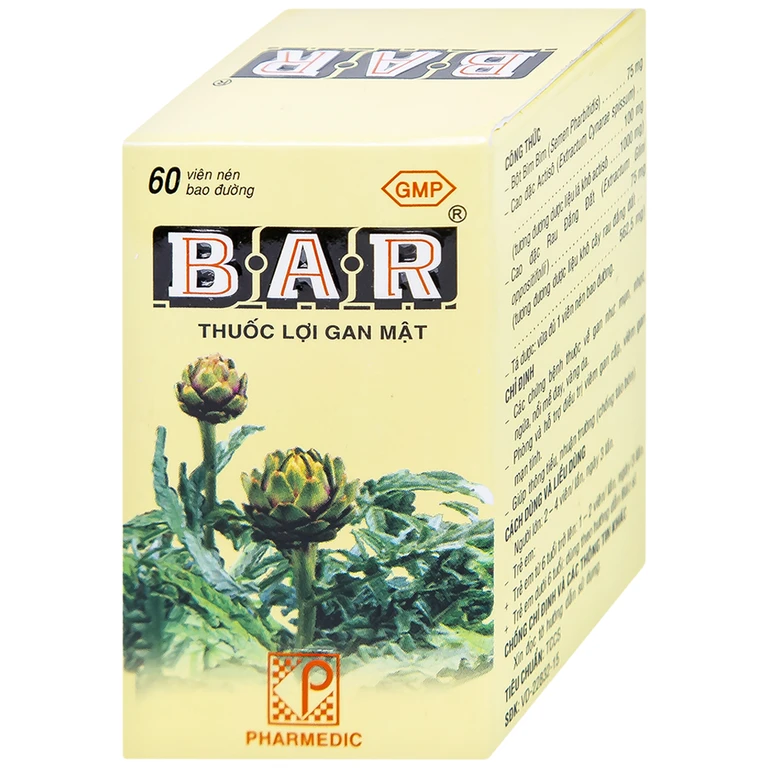 Thuốc BAR Pharmedic giải độc gan, mát gan (Hộp 60 viên)