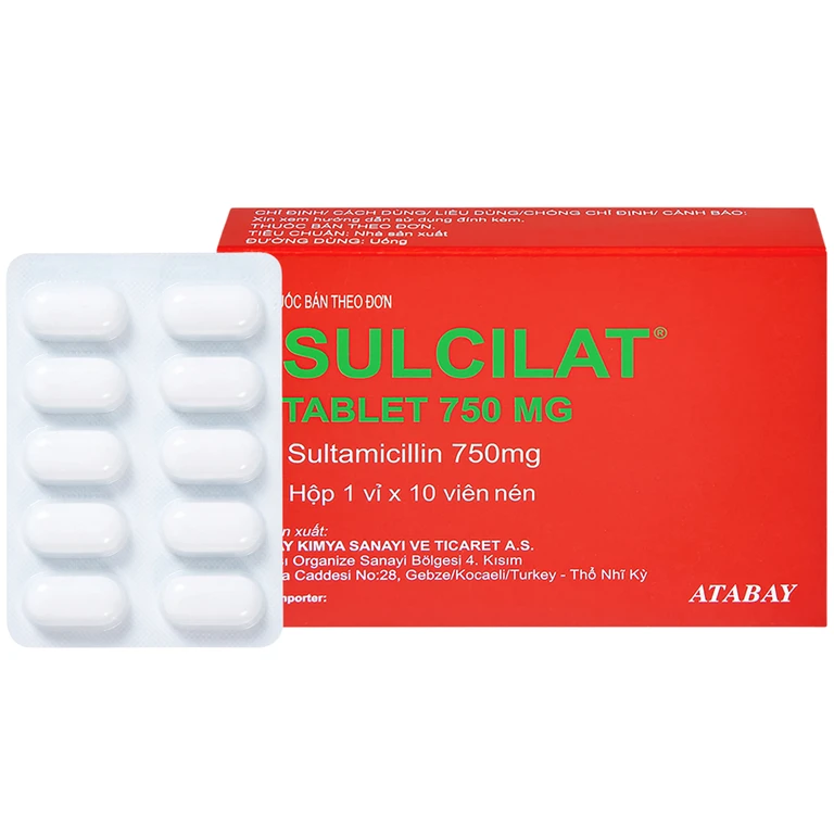 Thuốc Sulcilat 750mg điều trị viêm xoang, viêm tai giữa (10 viên)