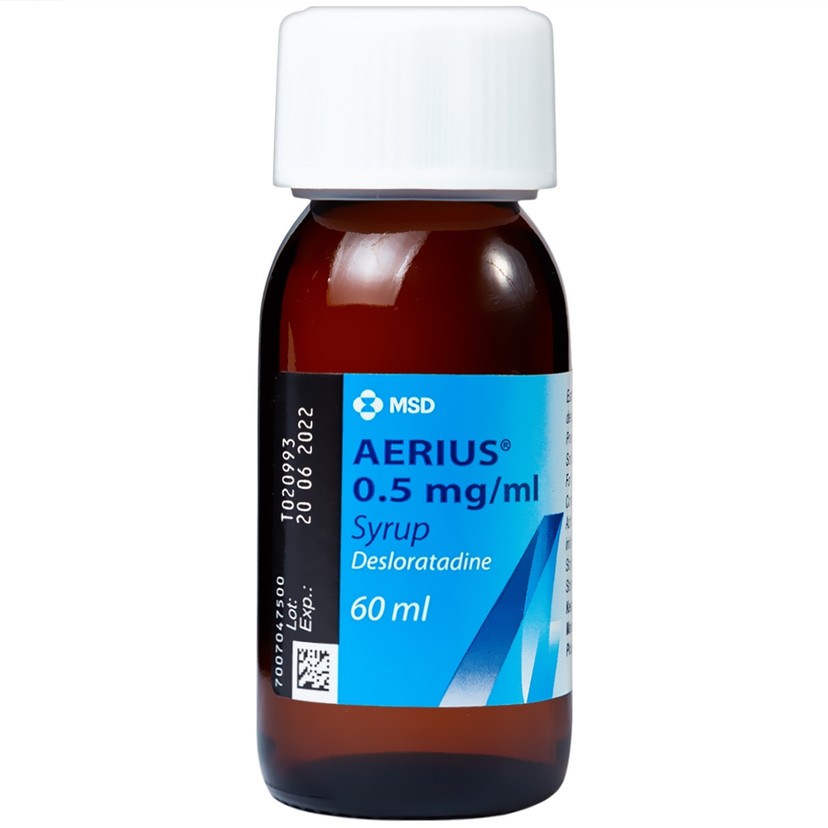 Siro Aerius 0.5 mg/ml điều trị viêm mũi dị ứng (Chai 60ml)
