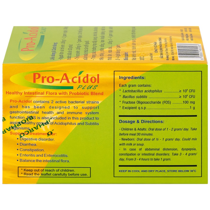 Thuốc Pro-Acidol Plus 50g Biopharco điều trị rối loạn tiêu hóa, viêm ...