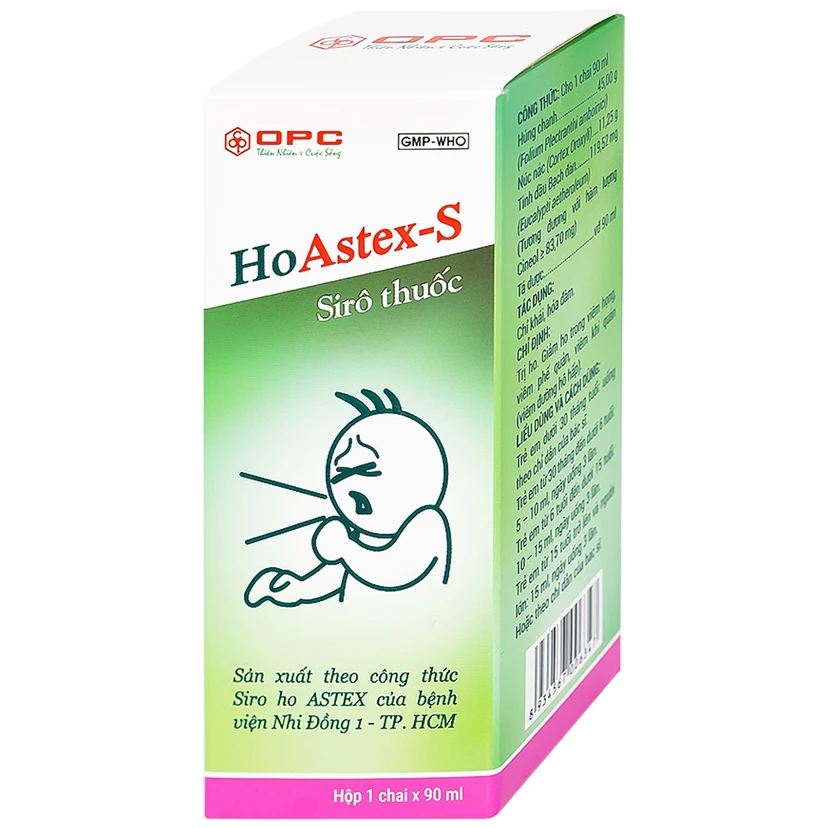 Siro HoAstex 90ml trị ho, giảm ho trong viêm họng, viêm phế quản