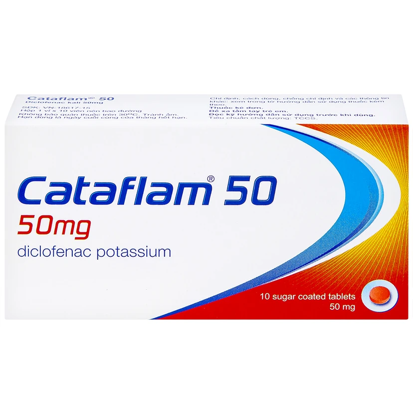 Thuốc Cataflam 50mg giảm đau, trị viêm sau chấn thương 10v