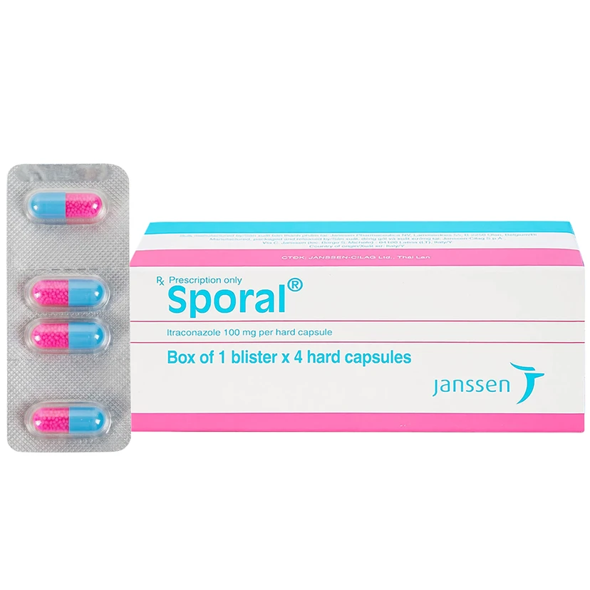 Sporal 100mg điều trị các bệnh nấm phụ khoa, da, toàn thân