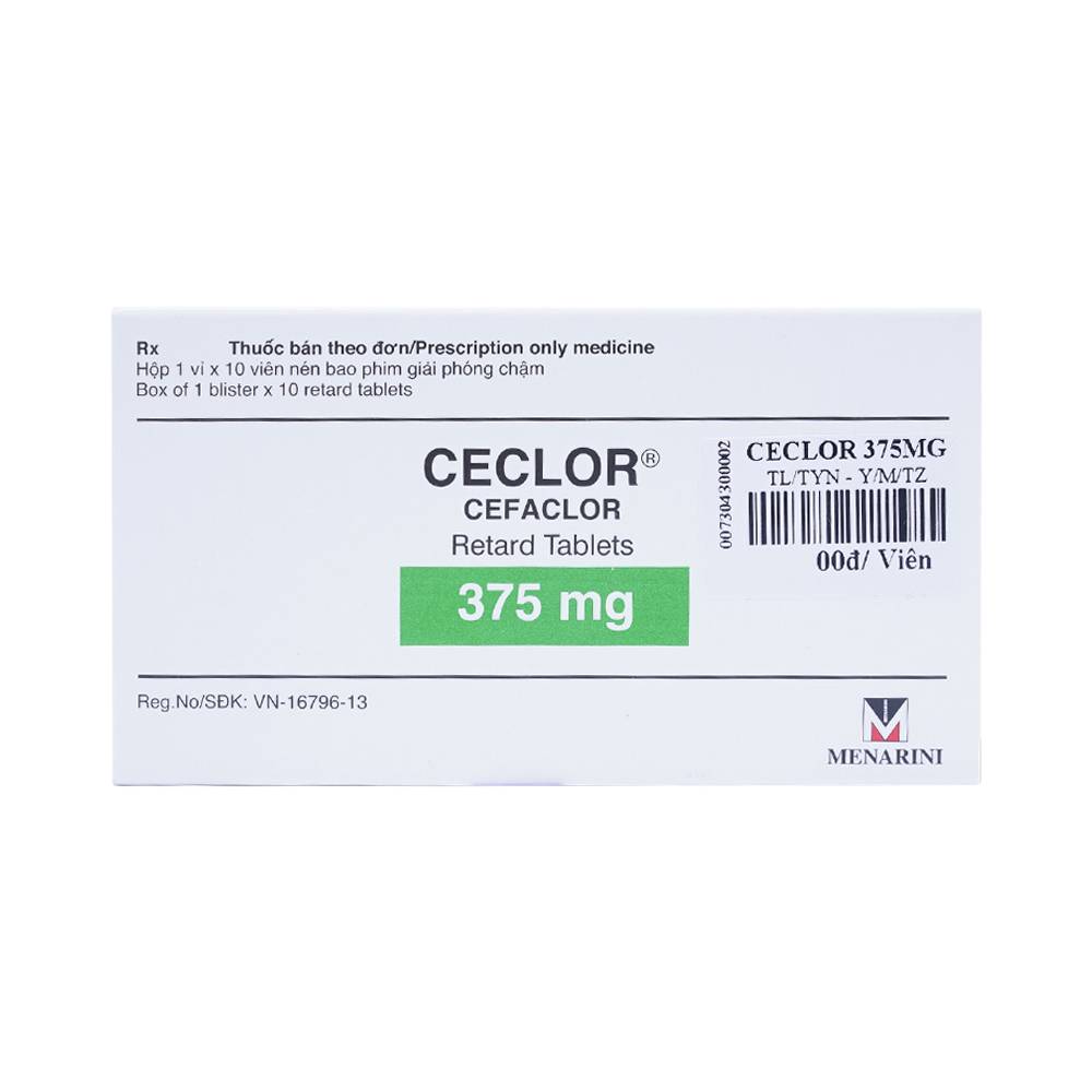 Ceclor 375mg: Thuốc trị nhiễm khuẩn (1 vỉ x 10 viên)