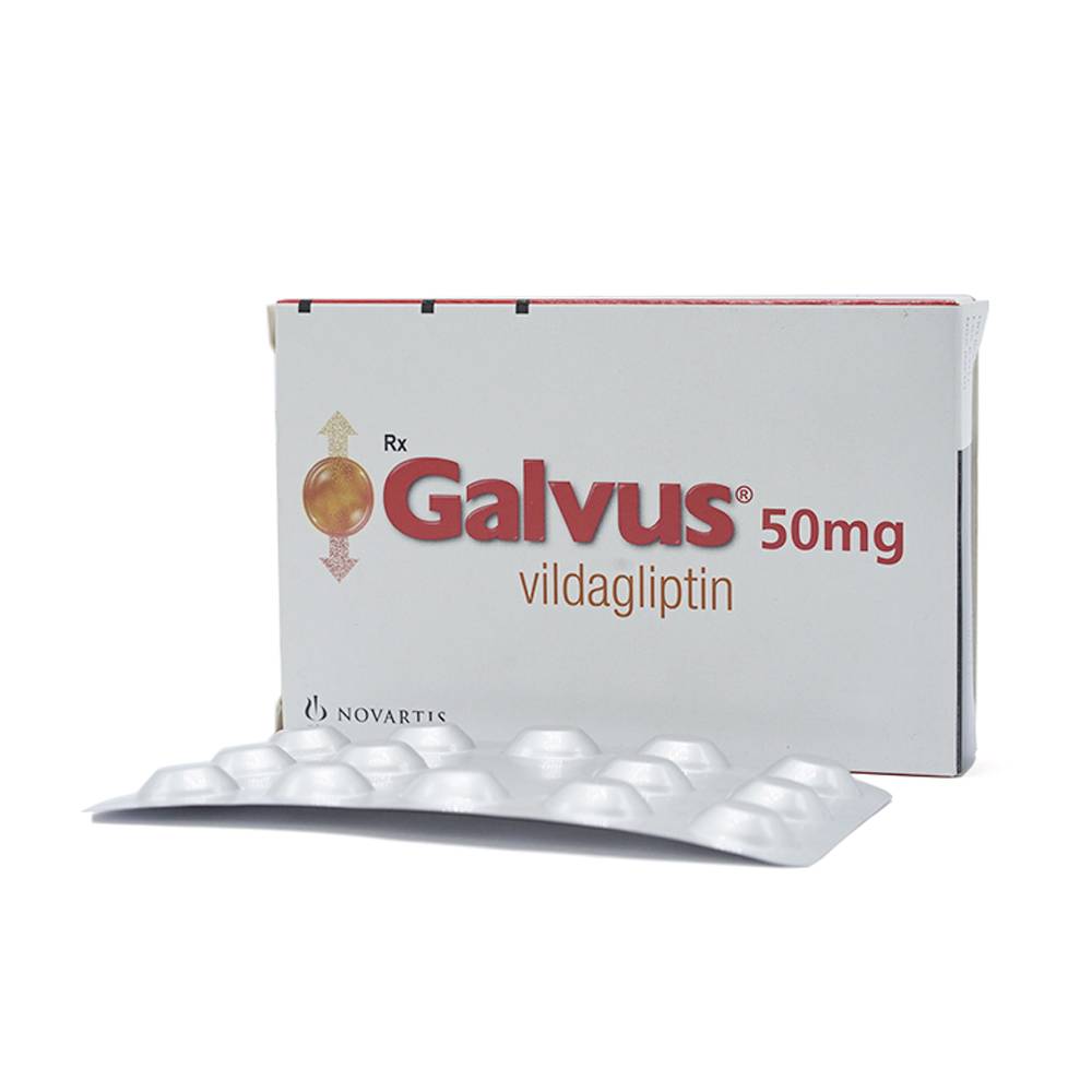 Thuốc Galvus 50mg trị đái tháo đường tuýp 2 (2 vỉ x 14 viên)