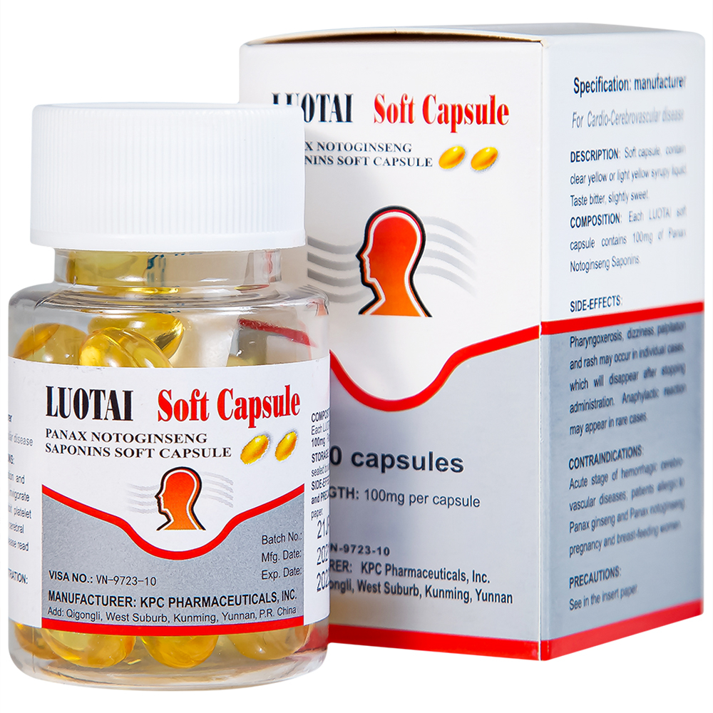 Thuốc Loutai Kunming hỗ trợ điều trị đột quỵ (30 viên)