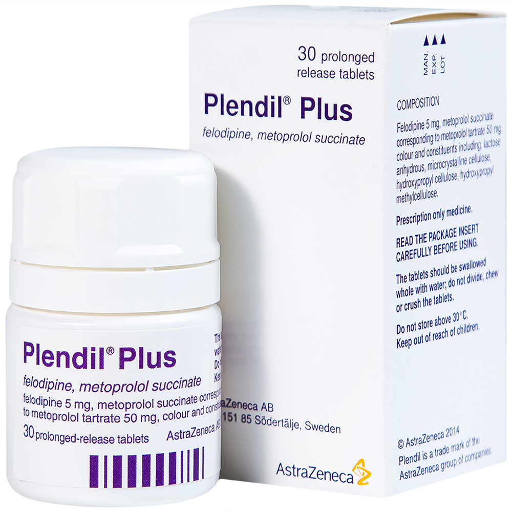 Thuốc Plendil Plus AstraZeneca viên trị tăng huyết áp (30 viên)