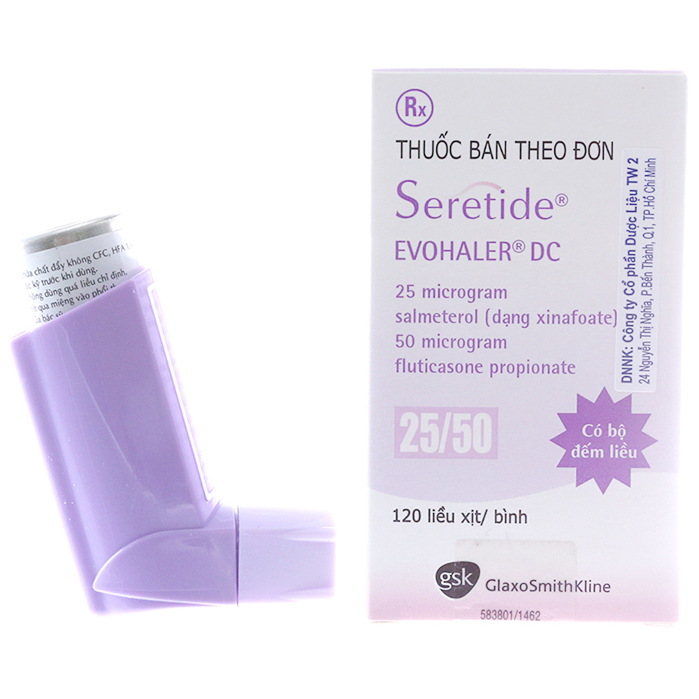 Thuốc xịt Seretide 25/50 GSK điều trị hen phế quản (120 liều)