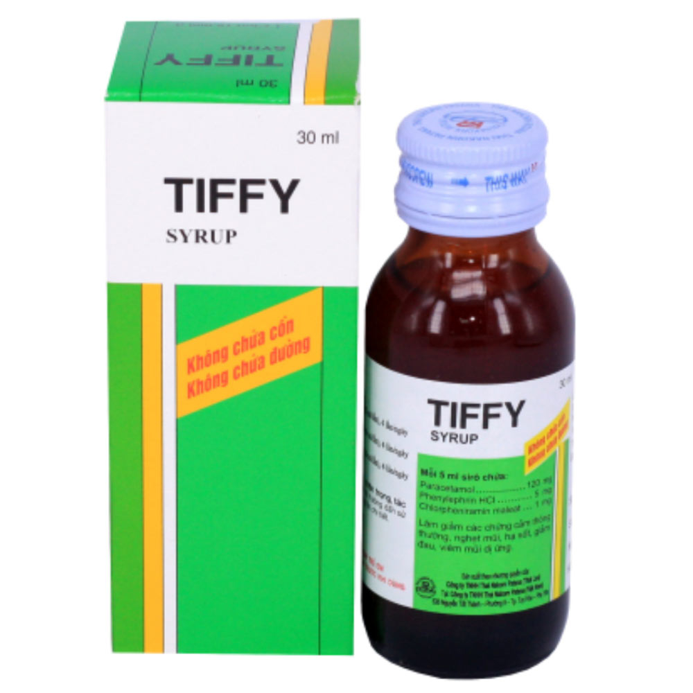 Siro Tiffy trị nghẹt mũi, cảm lạnh, cảm cúm (Chai 30ml)