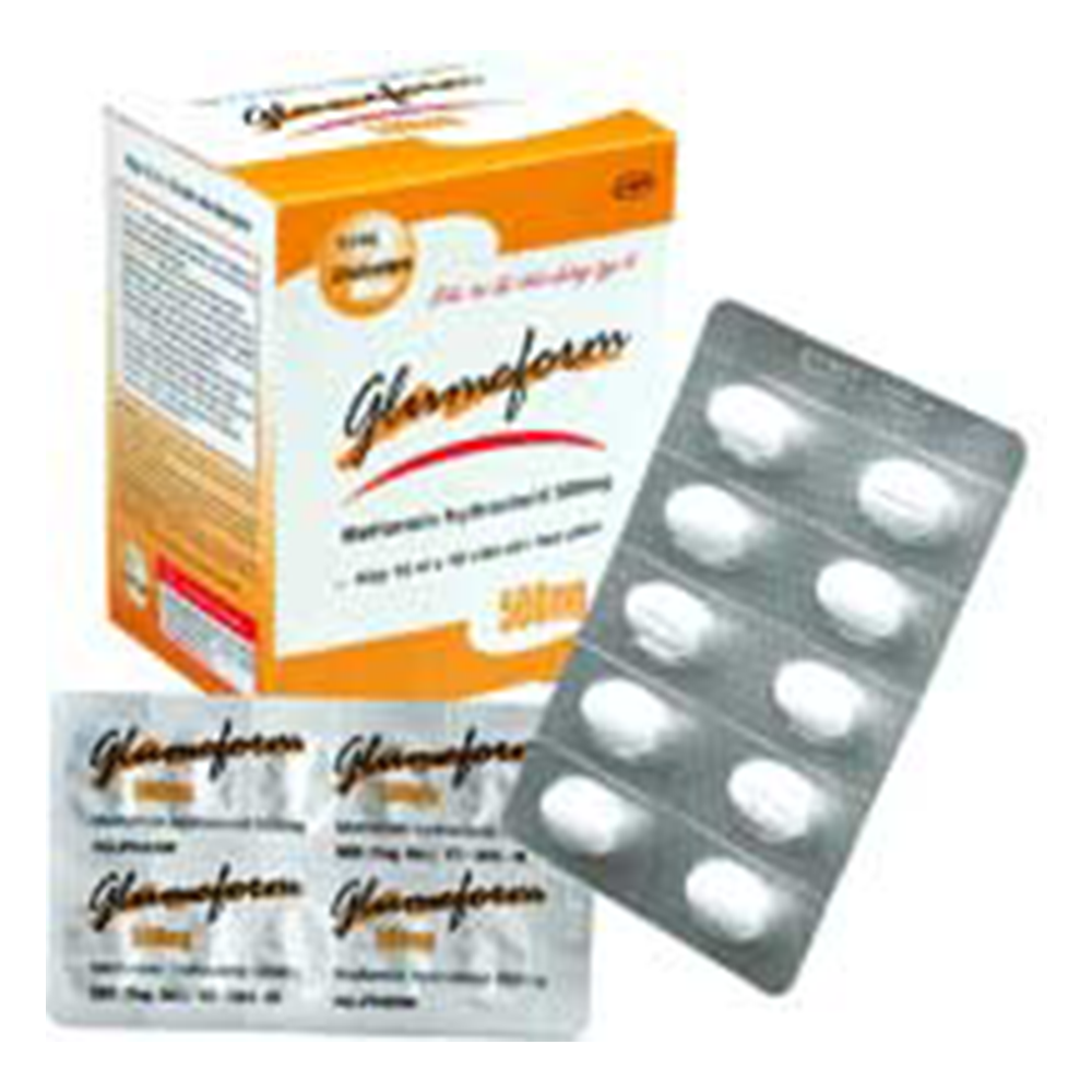Thuốc Glumeform 500 DHG điều trị bệnh đái tháo đường típ 2 (10 vỉ x 10 ...