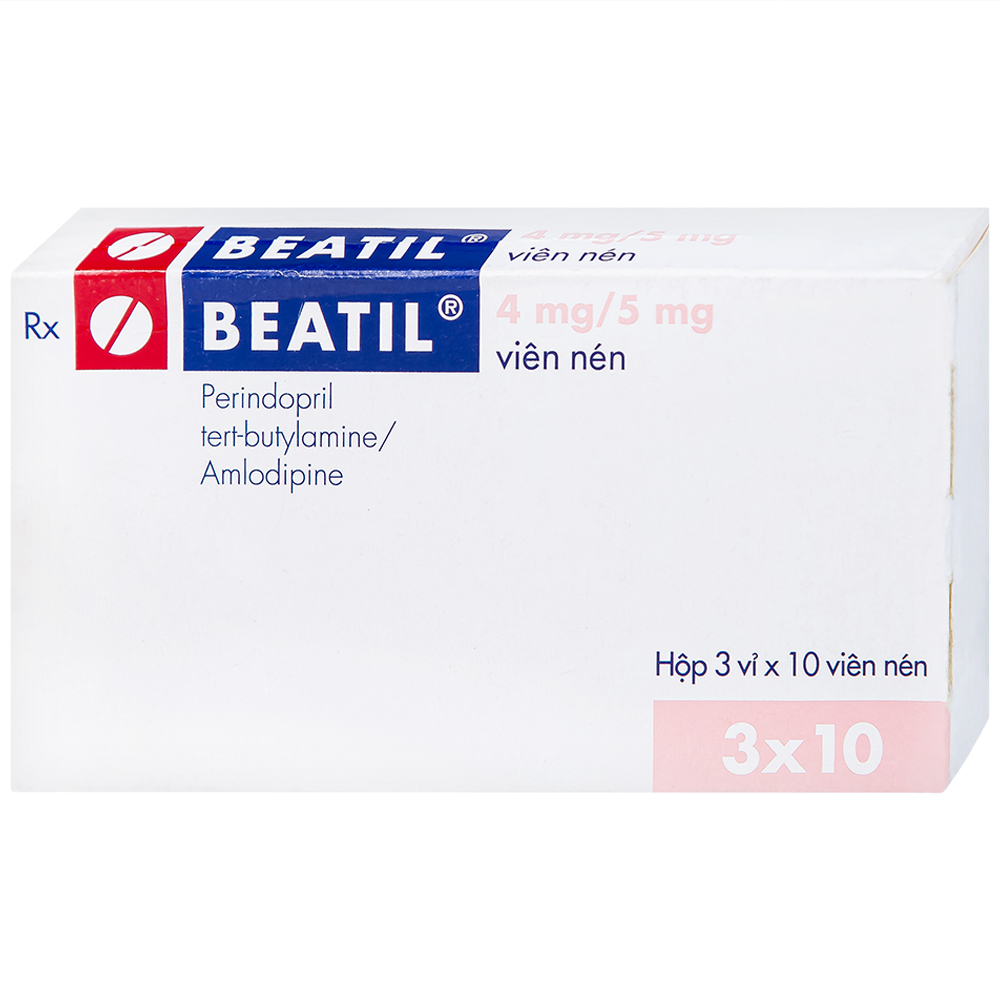 Beatil 4mg/5mg: Thuốc điều trị tăng huyết áp vô căn (Hộp 3 vỉ)