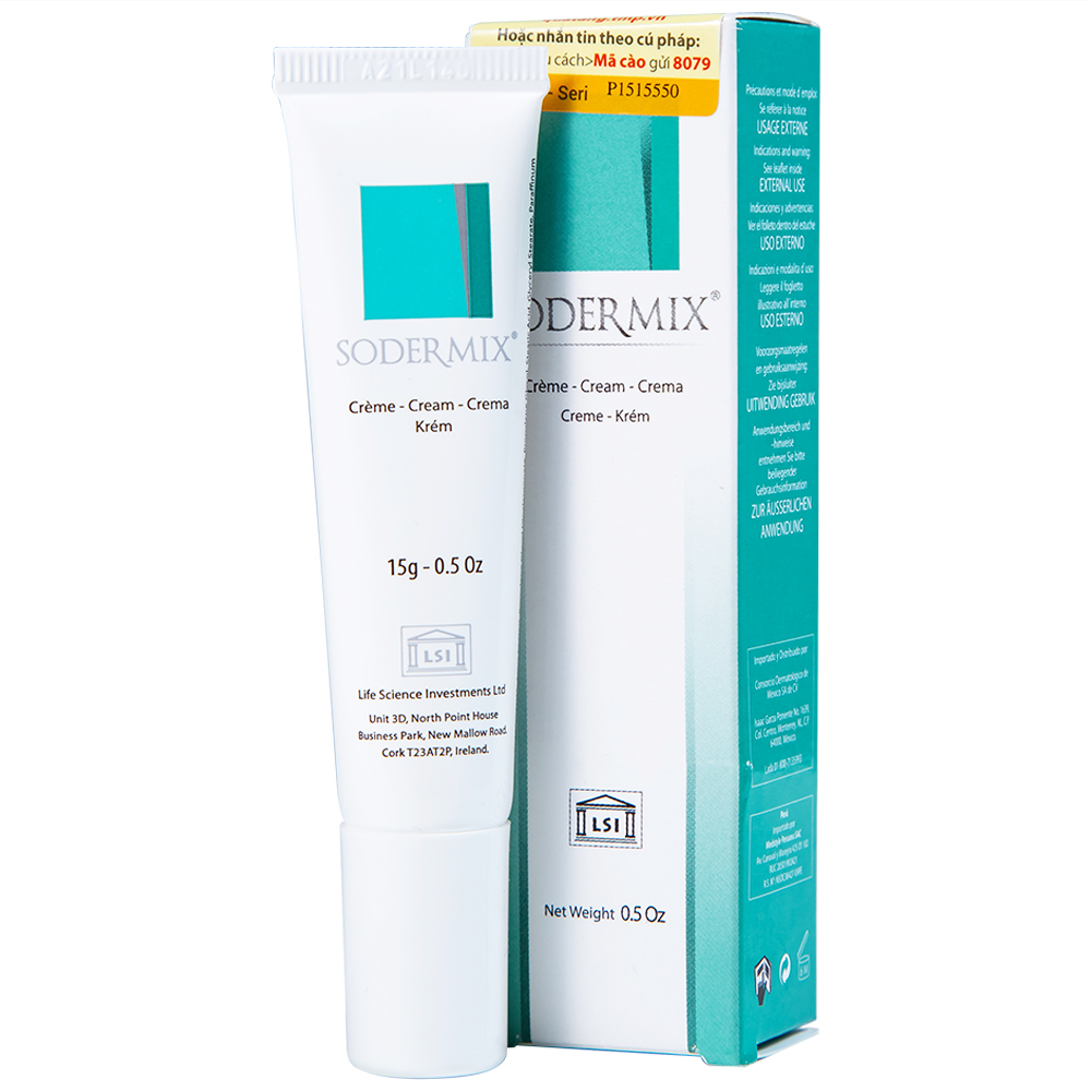 Kem bôi Sodermix Cream mờ sẹo và giảm viêm ngứa da 15g