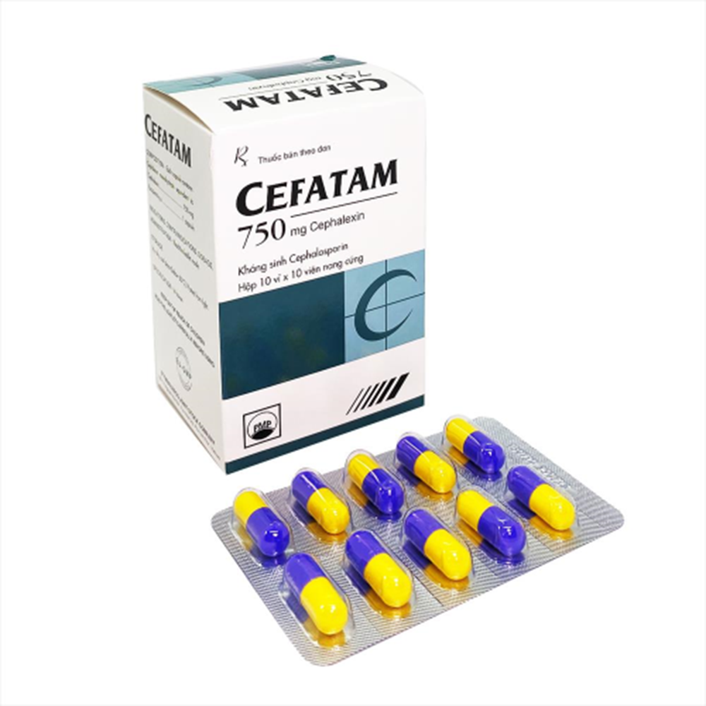 Thuốc Cefatam 750mg Pymepharco điều trị nhiễm khuẩn (10 vỉ x 10 viên ...