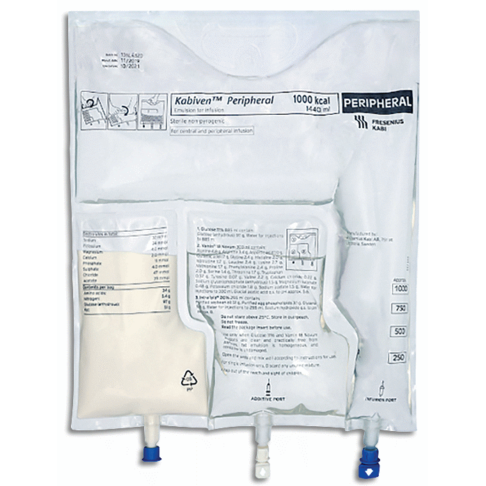 Nhũ tương truyền tĩnh mạch Kabiven Peripheral 1000kcal Fresenius Kabi ...