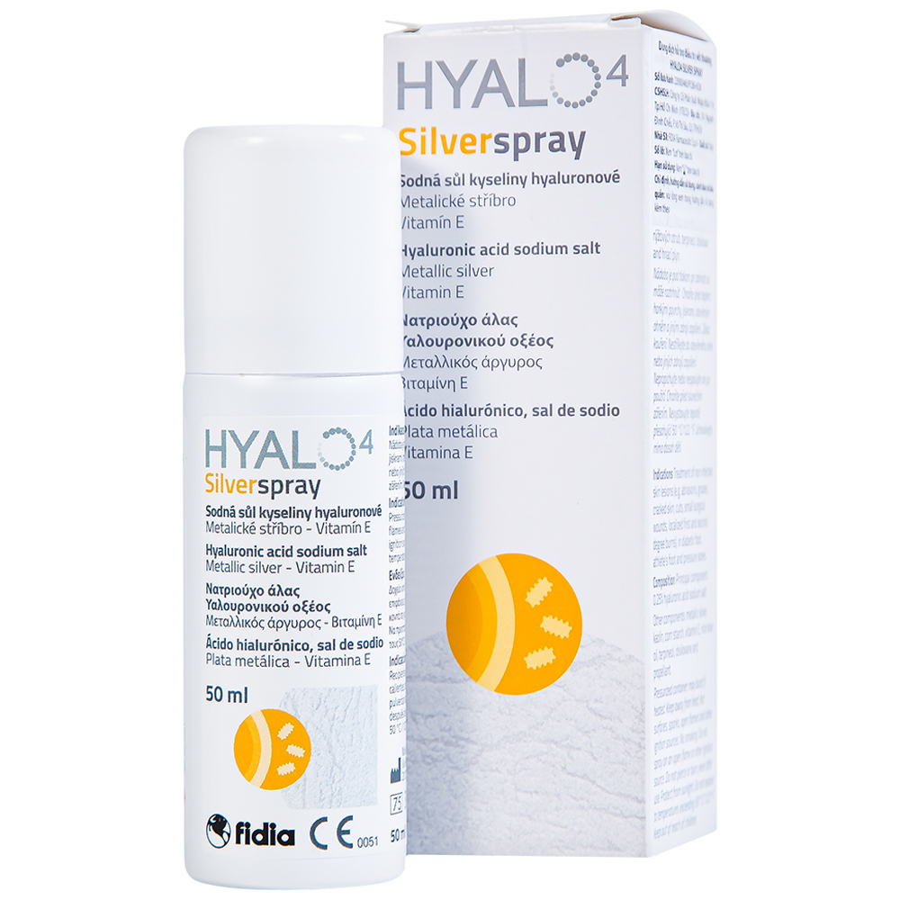 Chai xịt Hyalo4 Silver Spray điều trị các tổn thương trên da (50ml)
