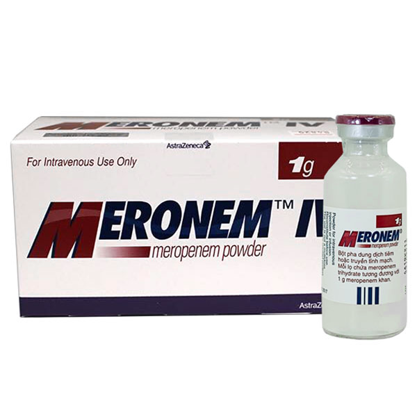Thuốc Meronem IV 1g Astra điều trị nhiễm khuẩn vi khuẩn nhạy cảm (10 lọ ...