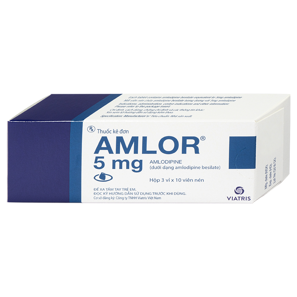 Amlor 5 Pfizer: Thuốc trị tăng huyết áp, đau thắt ngực