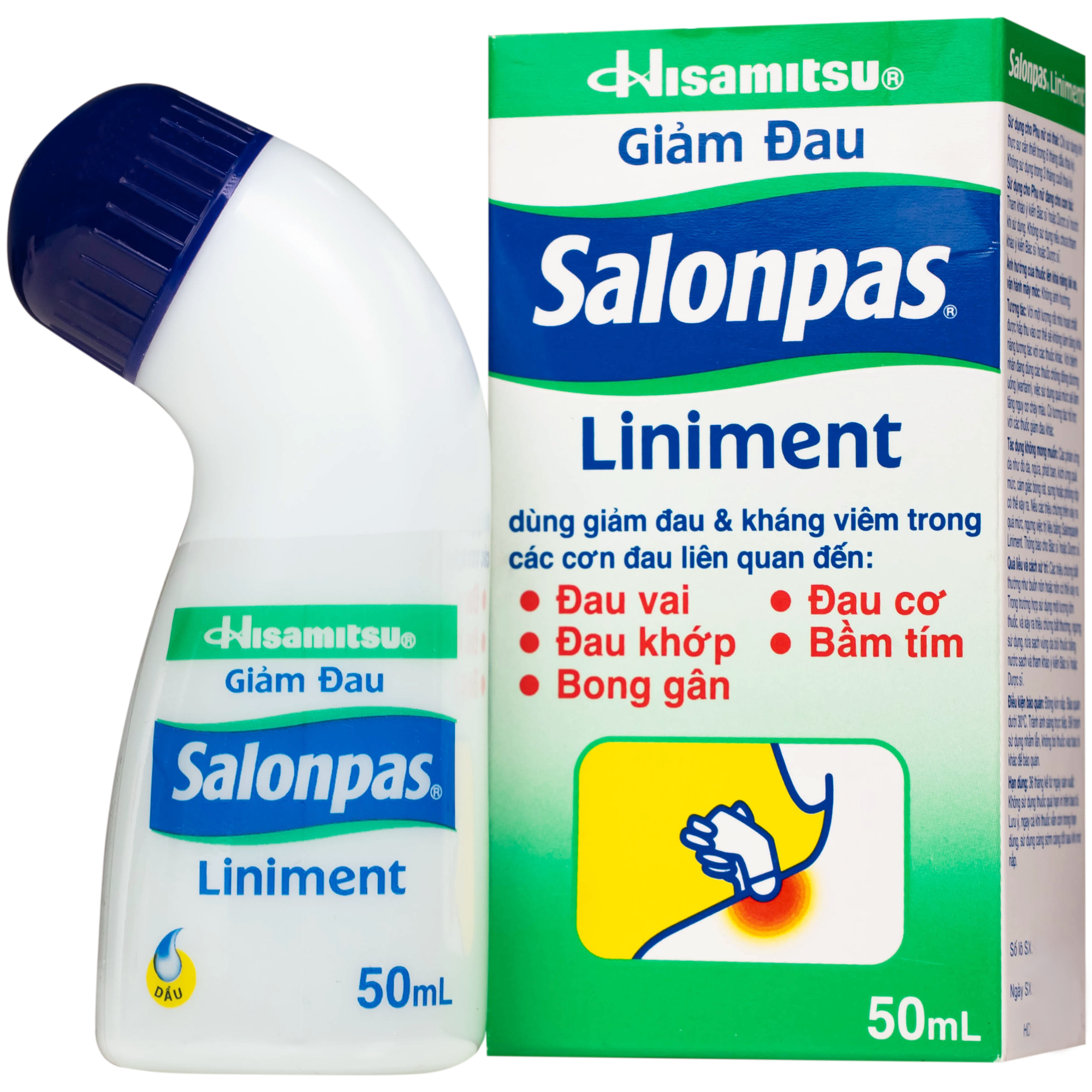 Dầu Salonpas Liniment giảm đau, kháng viêm các cơn đau vai, đau cơ ...