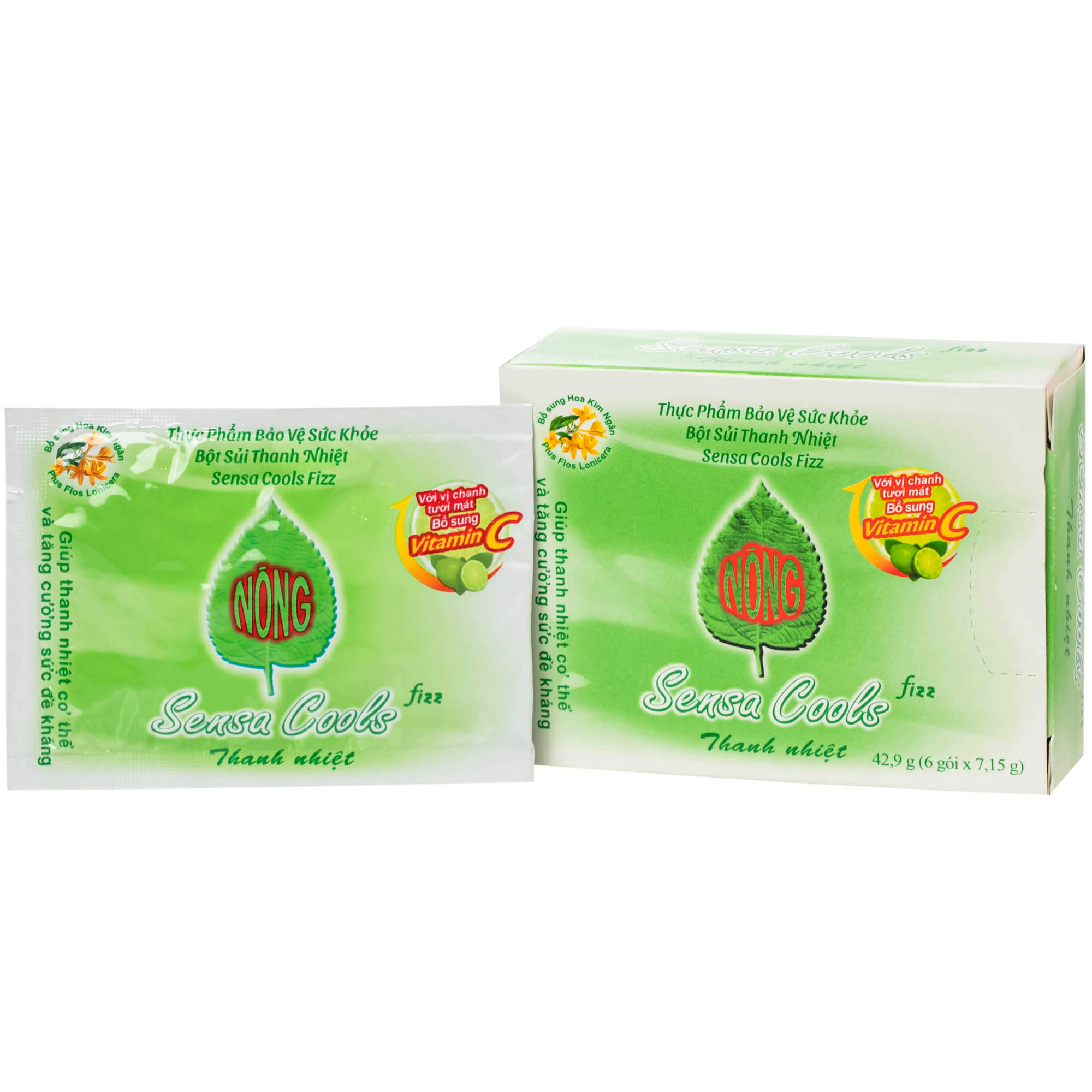 Bột sủi Sensa Cools giải nhiệt hương chanh tươi mát (6 gói/hộp)