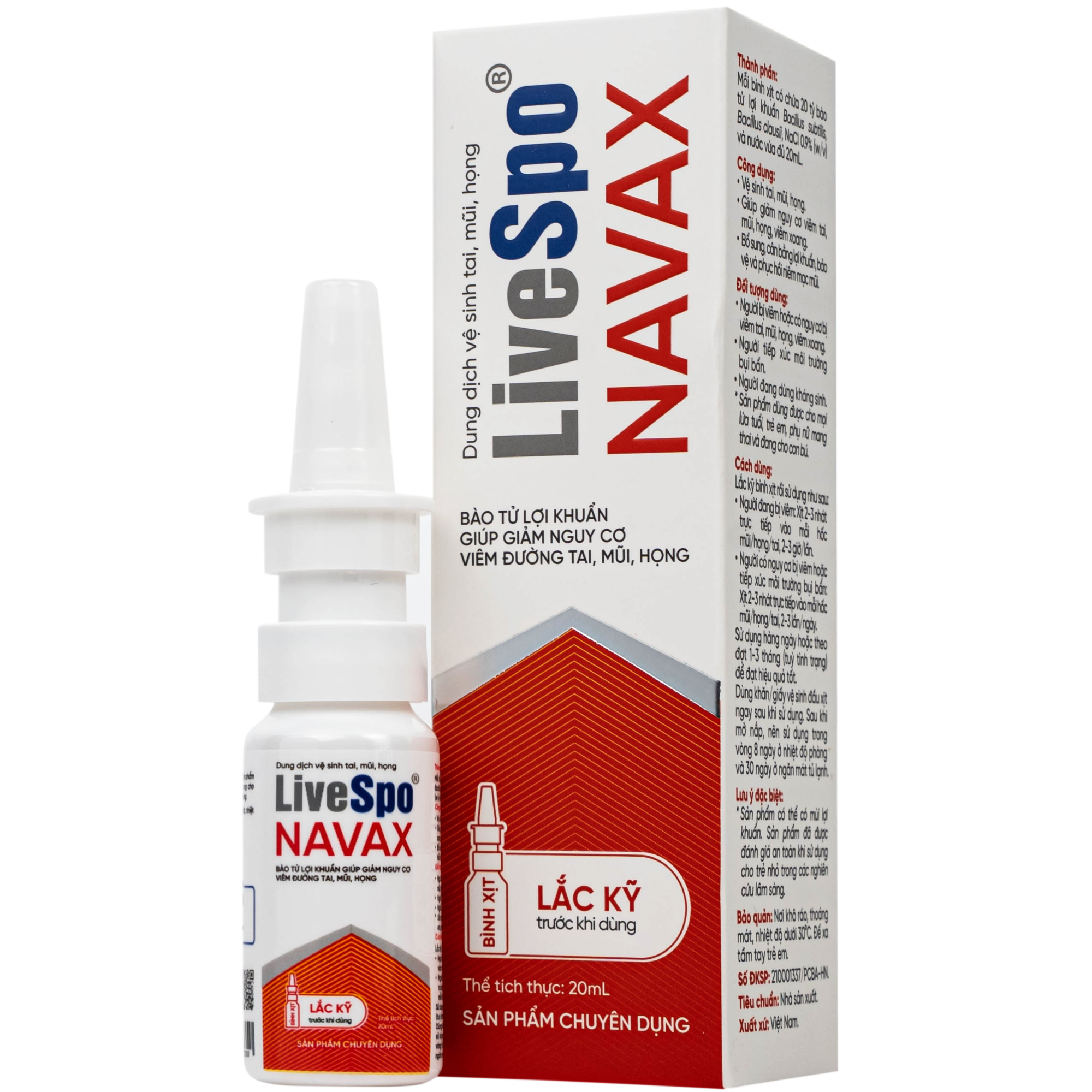 Dung dịch vệ sinh tai mũi họng LiveSpo Navax 20ml