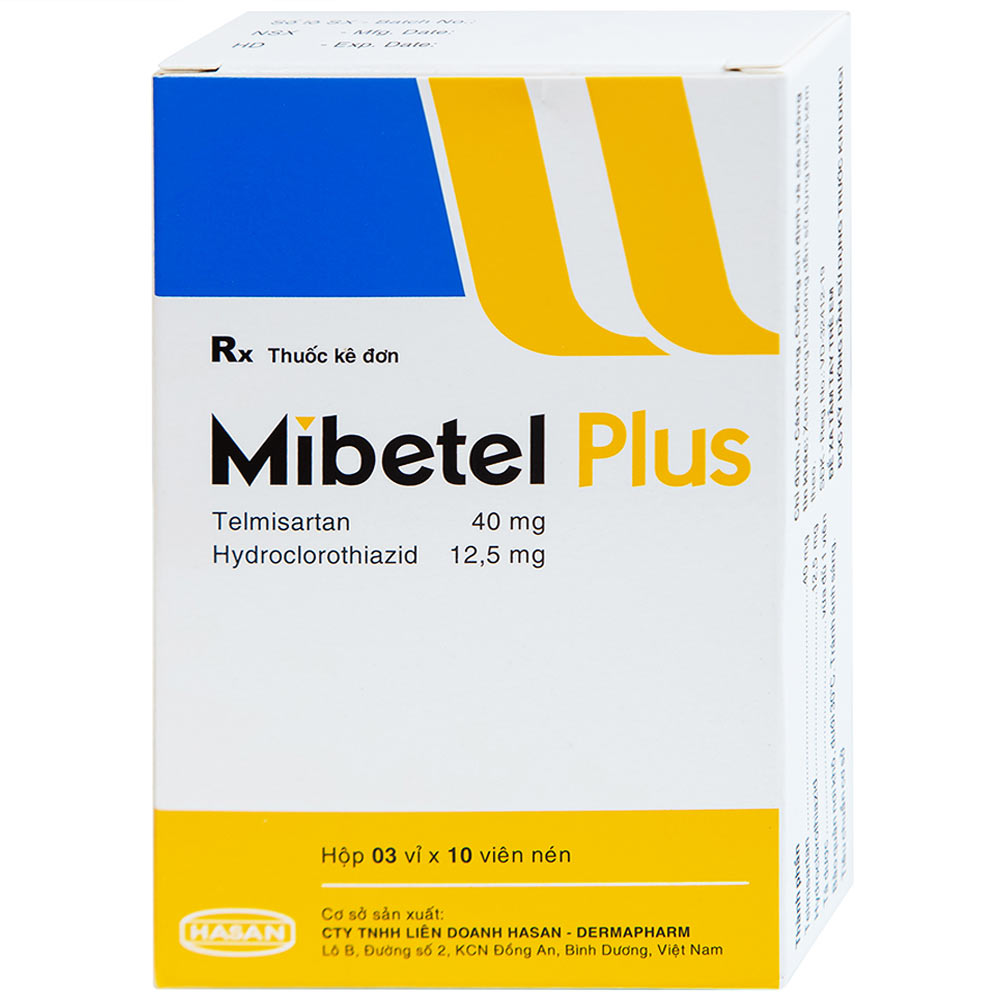 Mibetel Plus 40mg/12.5mg điều trị tăng huyết áp vô căn (30 viên)