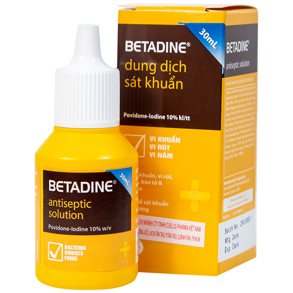 Betadine Antiseptic Solution 30ml sát khuẩn vết thương
