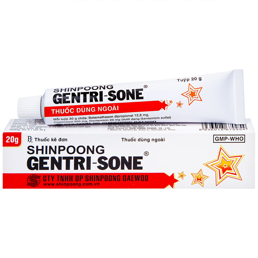 Gentrisone 20g trị viêm da, dị ứng da (tuýp 20g)