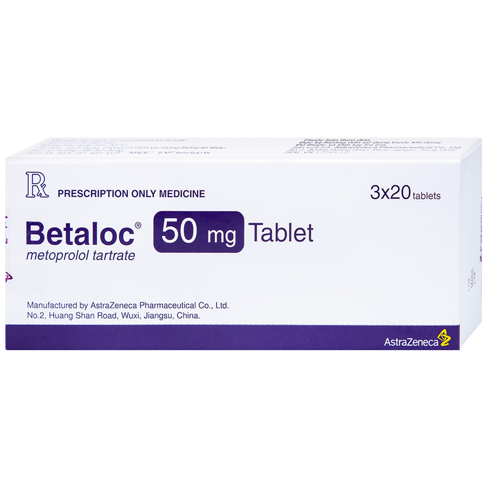 Thuốc Betaloc Tablet 50mg trị tăng huyết áp và đau thắt ngực