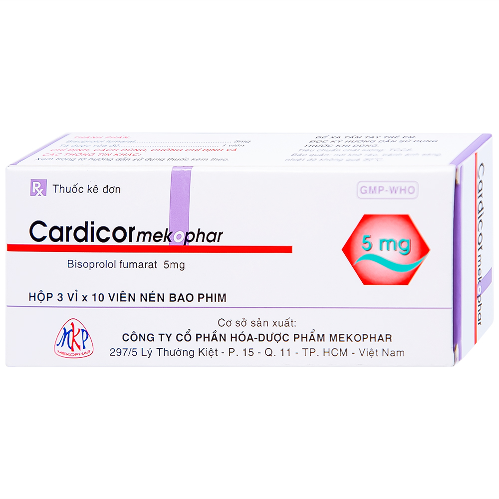 Cardicor 5mg: Thuốc trị tăng huyết áp, đau thắt ngực