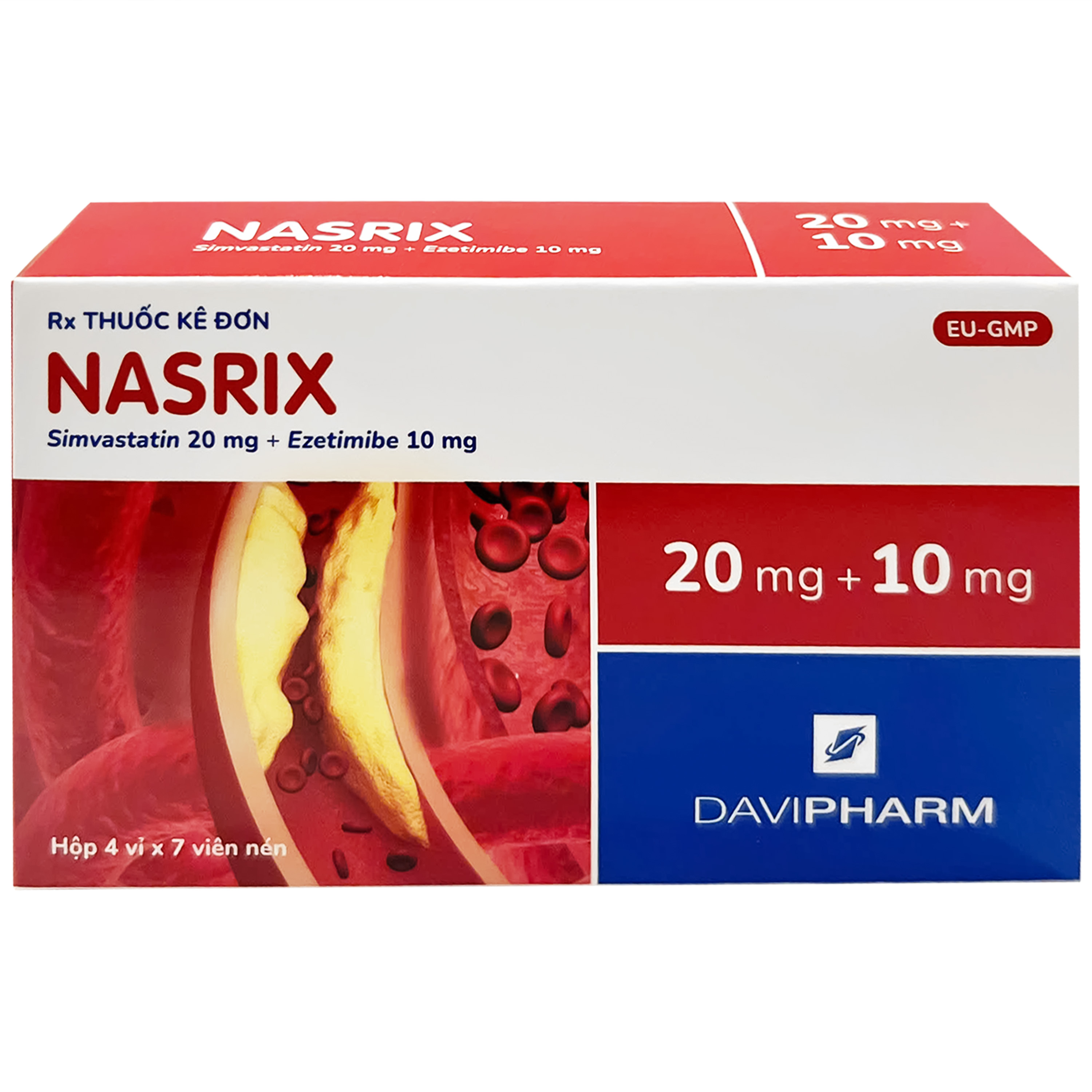 Thuốc Nasrix Đạt Vi Phú điều trị tăng cholesterol (28 viên)