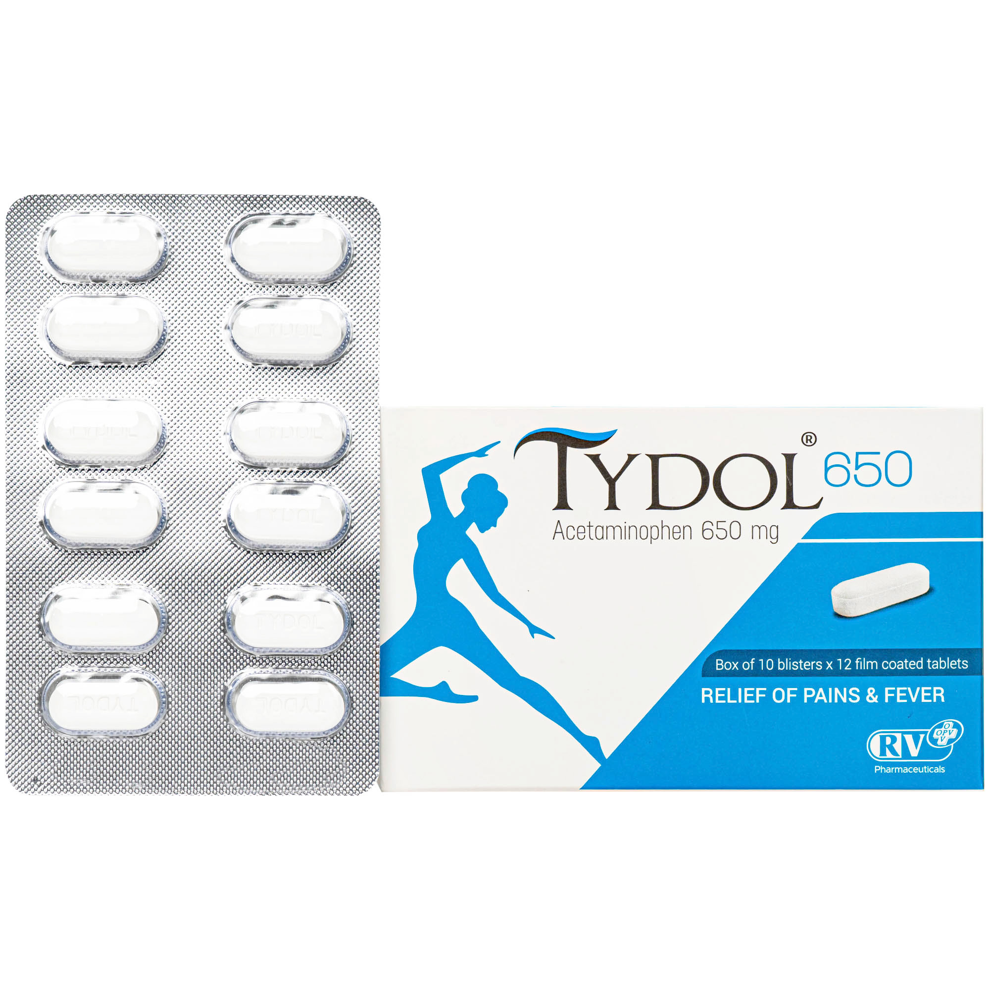Thuốc Tydol 650 OPV giảm đau và hạ sốt từ nhẹ đến trung bình (10 vỉ x ...