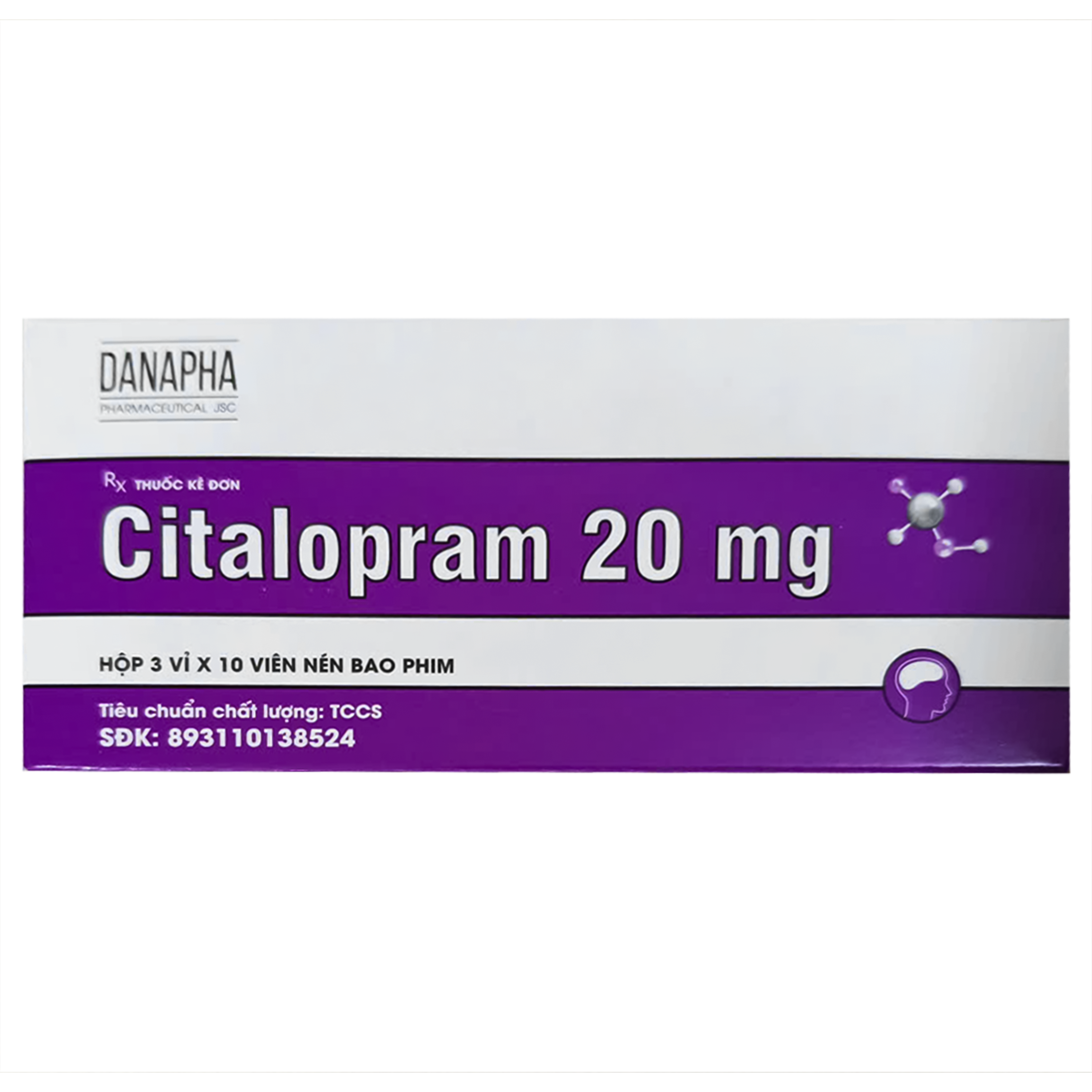 Thuốc Citalopram 20mg Danapha điều trị bệnh trầm cảm, rối loạn hoảng sợ ...