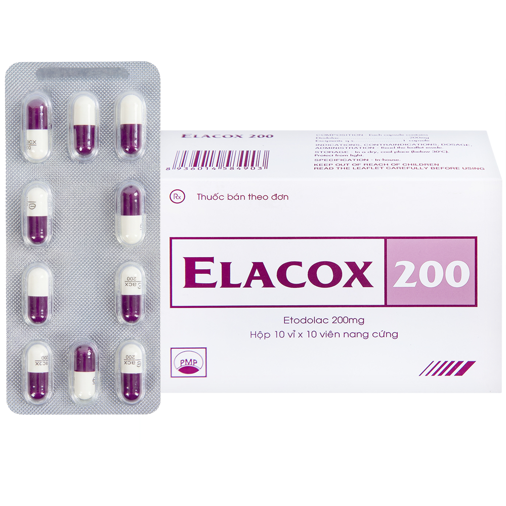 Thuốc Elacox 200mg điều trị viêm khớp dạng thấp (10 vỉ x 10 viên)