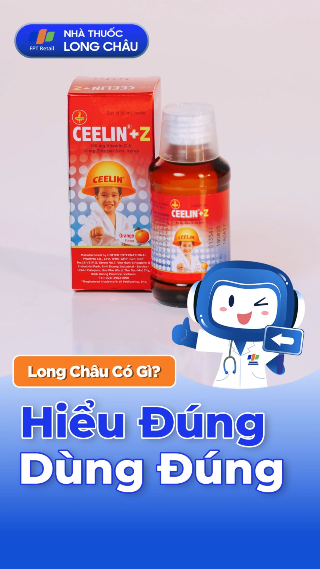 Siro Ceelin + Z United có công dụng gì? - Nhà thuốc FPT Long Châu