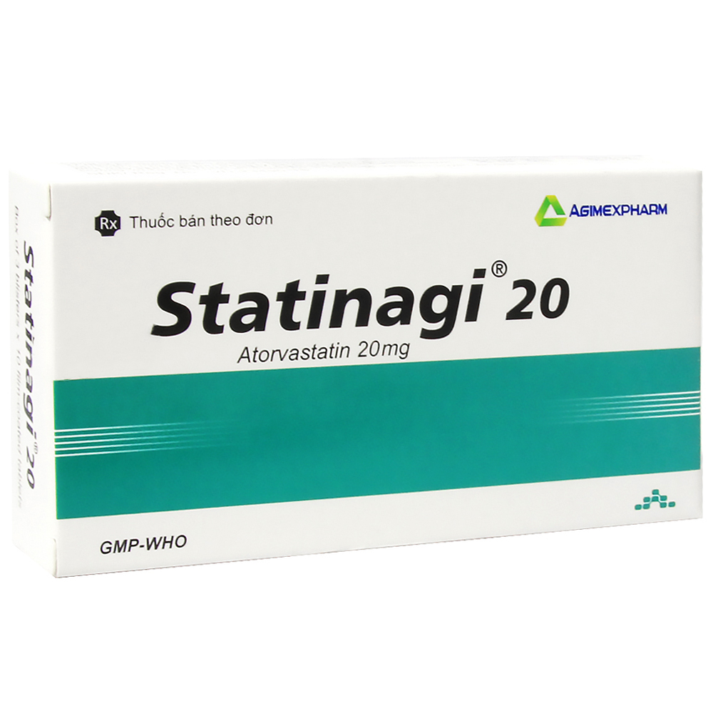 Thuốc Statinagi 20 Agimexpharm điều trị tăng cholesterol máu (6 vỉ x 10 ...