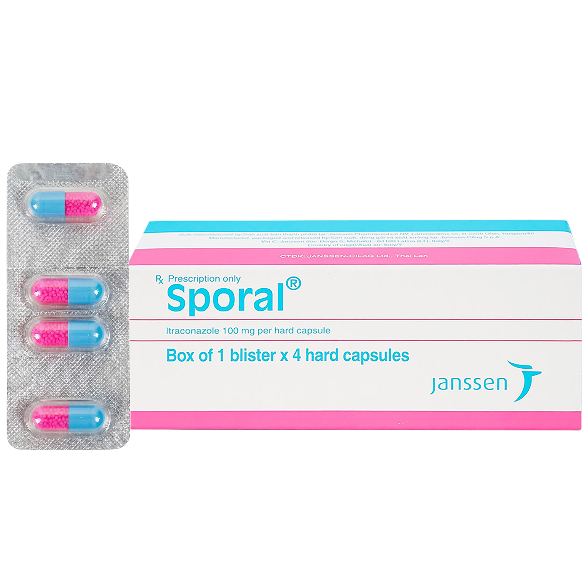 Sporal 100mg điều trị các bệnh nấm phụ khoa, da, toàn thân