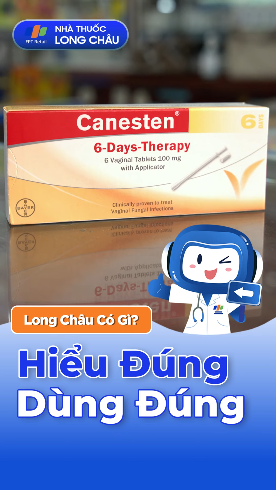 Viên đặt Canesten 6-Days-Therapy 100mg điều trị viêm âm đạo - Nhà thuốc ...